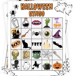 Halloween Bingo Cards - 15 Cards - PNG File - DIGITAL DOWNLOAD Only - Etsy