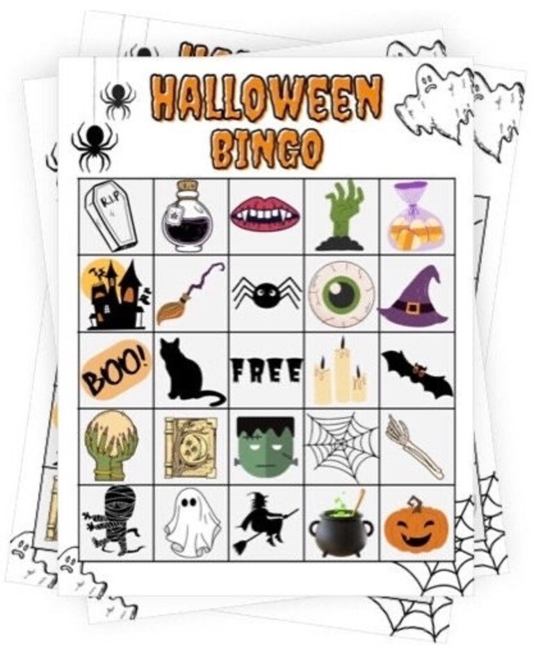 Halloween Bingo Cards - 15 Cards - PNG File - DIGITAL DOWNLOAD Only - Etsy