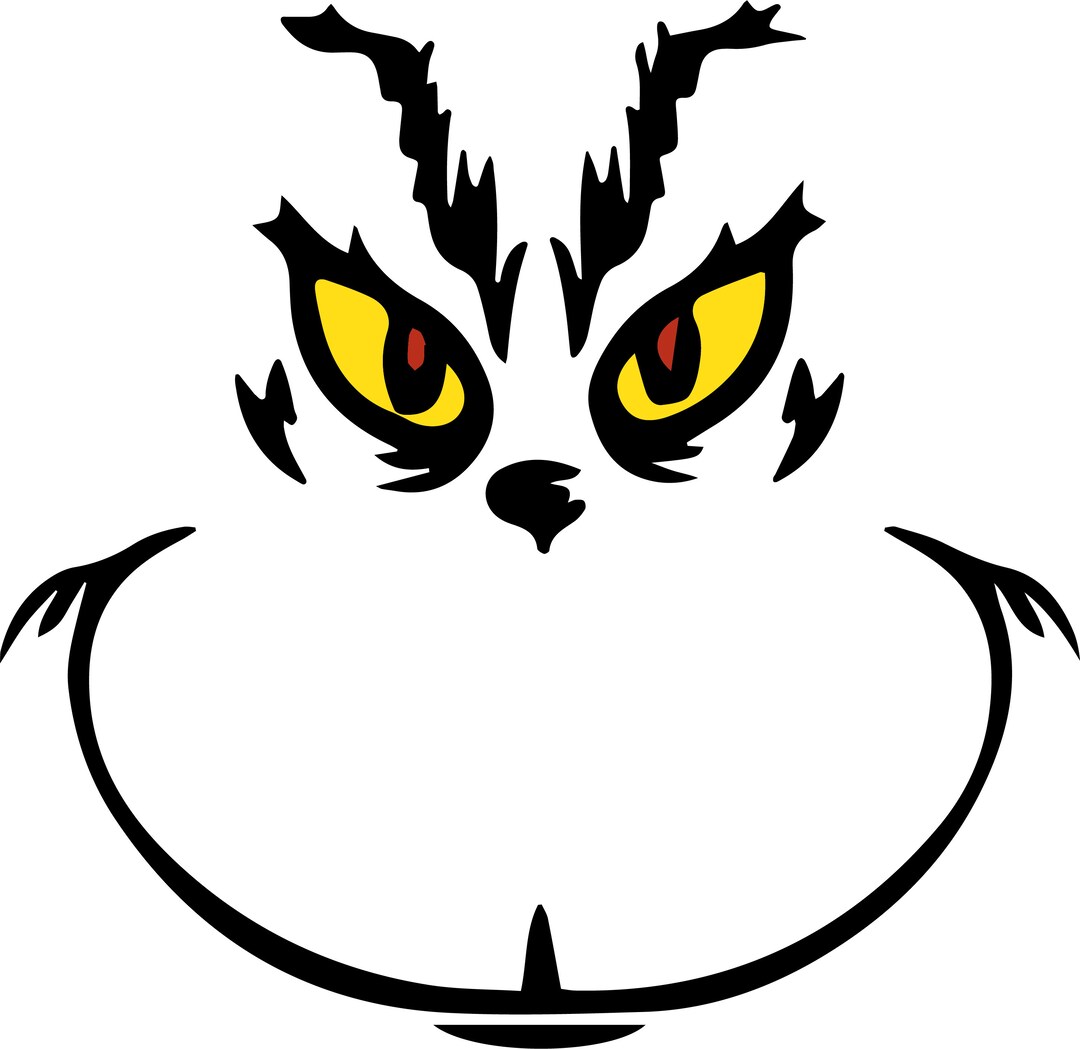 SVG PNG Grinch Grinch Face Yellow Eyes Cute Christmas Instant - Etsy