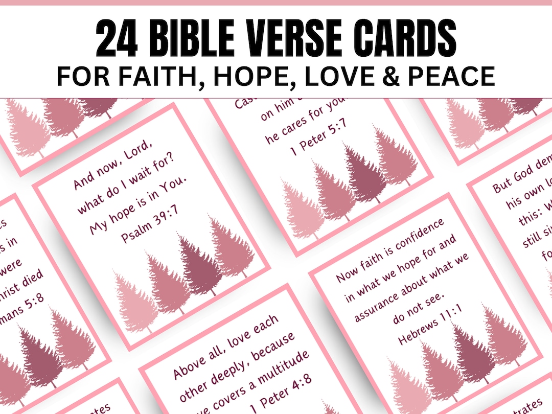 24 Christmas Bible Verse Cards Encouraging Scripture Cards - Etsy
