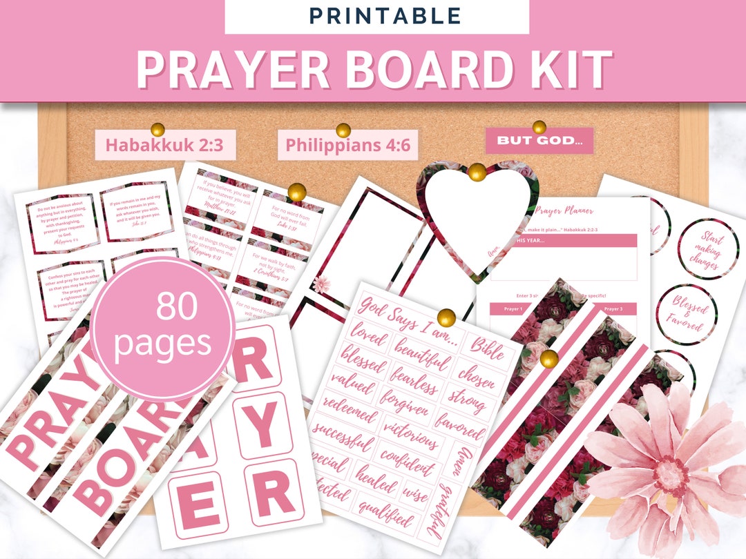 Prayer Board Kit Printable 2024 Christian Answered Prayers Collage ...