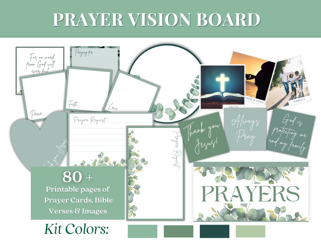 Buy Prayer Vision Board, 2024 Prayer Board Kit Printable, Christian ...