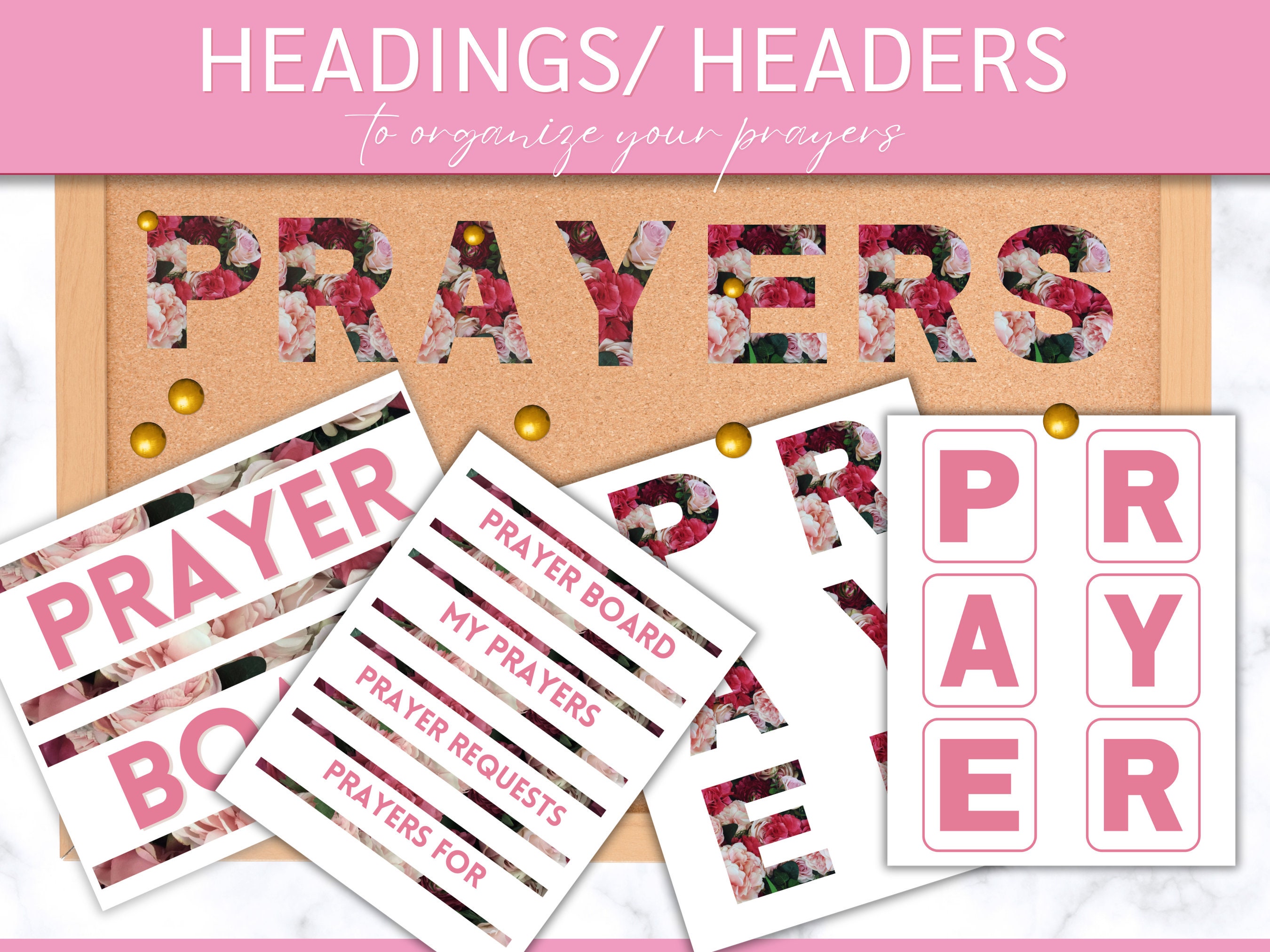 Pink Prayer Board Kit, Printable Prayer Requests Board, Answered ...