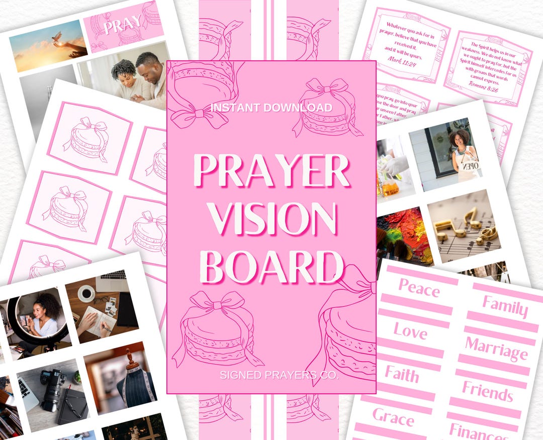 Prayer Vision Board Printable, Bible Verse Cards (digital Download) - Etsy