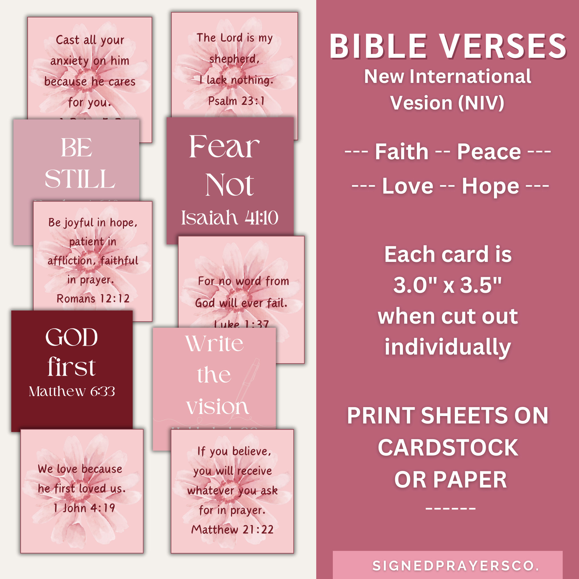 Pink Prayer Vision Board Kit: Christian Printable Digital Download ...