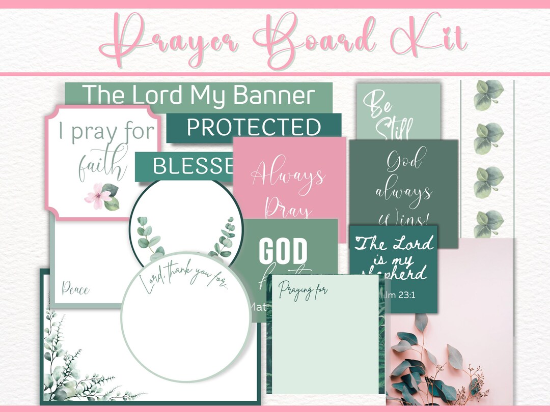 Prayer Board Kit Printable, Christian Prayer Wall Board for Answered ...