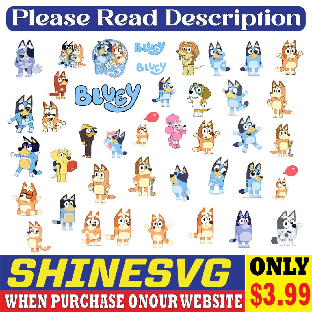 40 Designs Bluey SVG Bundle Bluey Svg Bluey Birthday - Etsy Canada