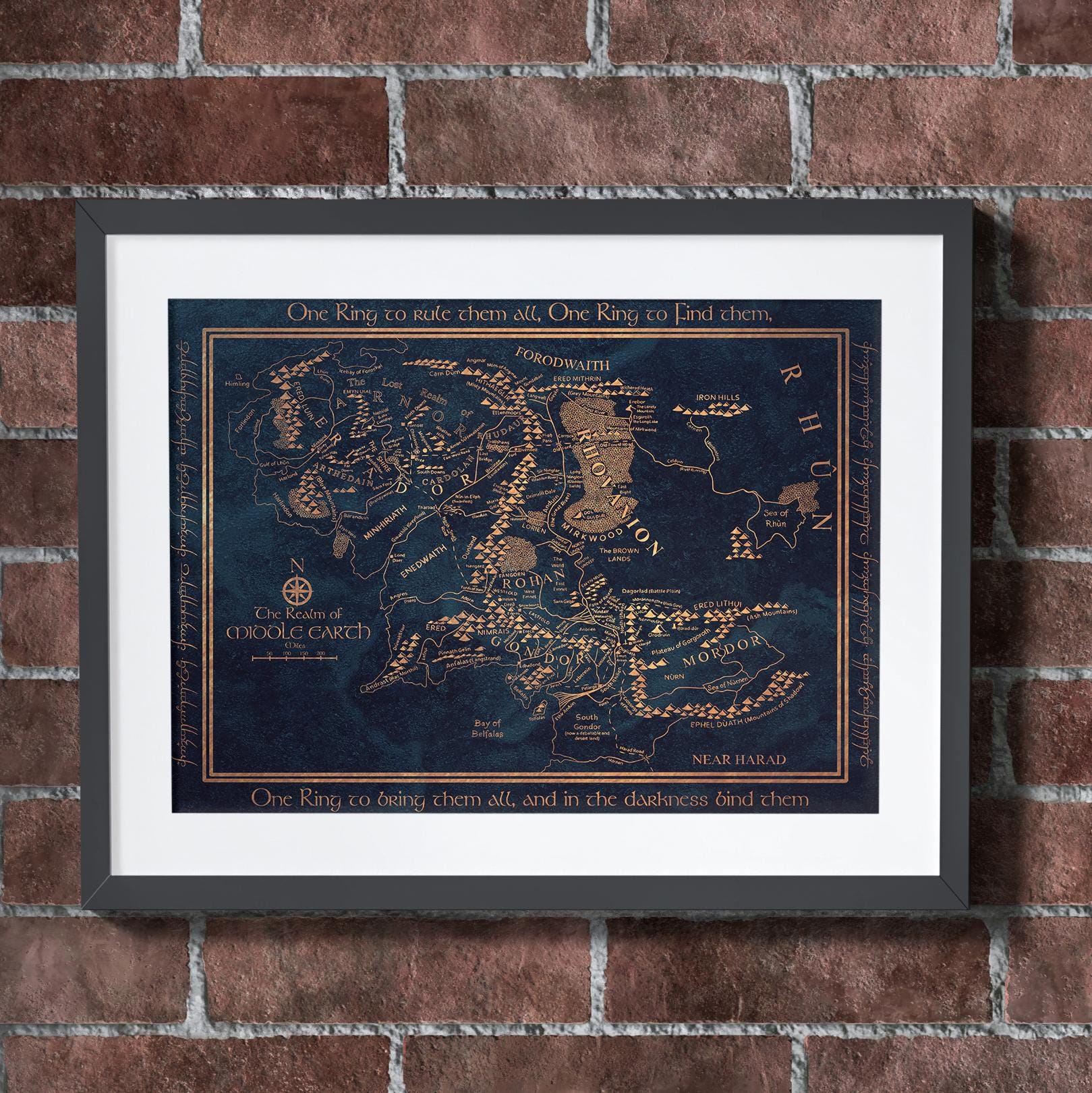 Lord of the Rings Middle Earth Map Poster Printable, Travel Digital Art ...