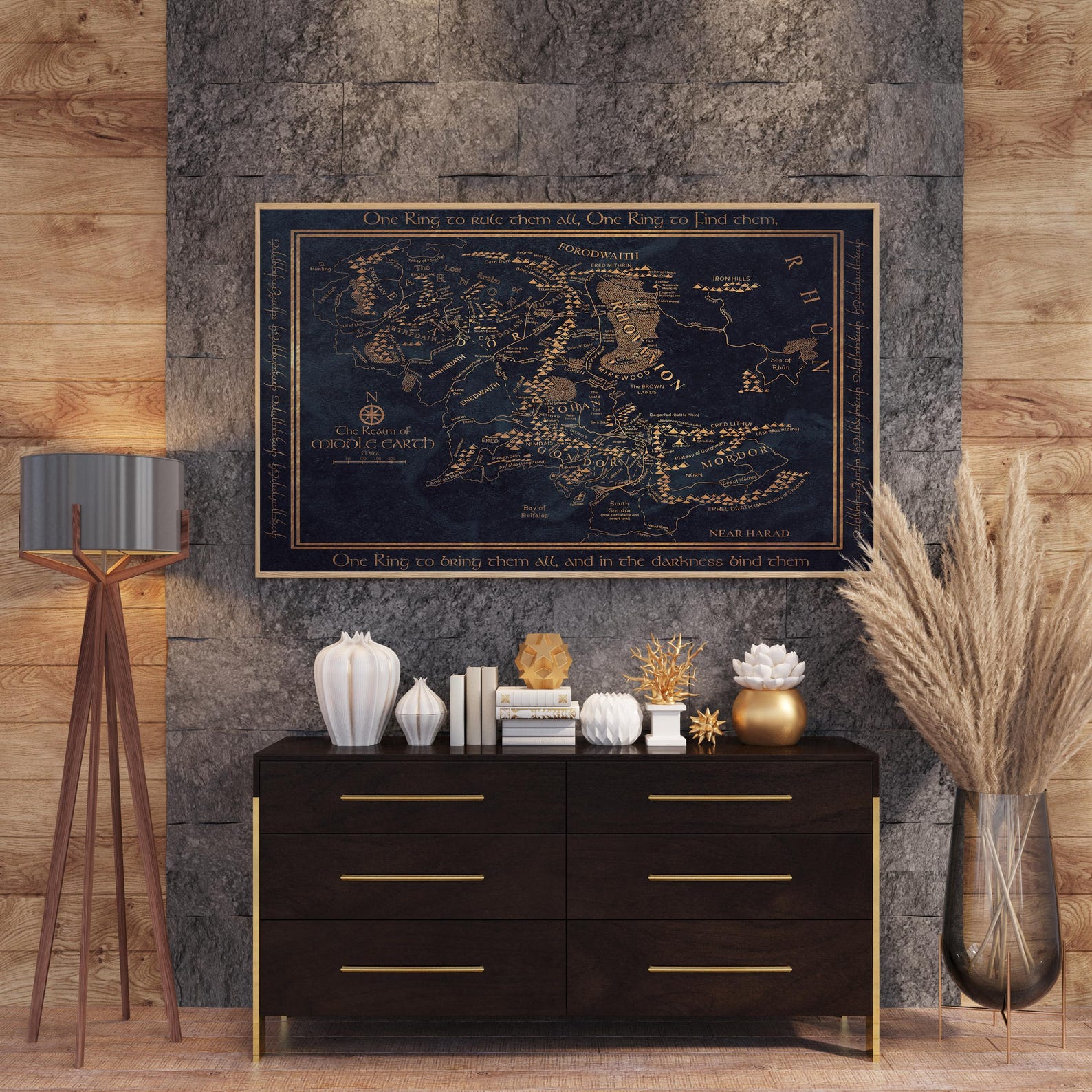 Lord of the Rings Middle Earth Map Poster Printable, Travel Digital Art ...