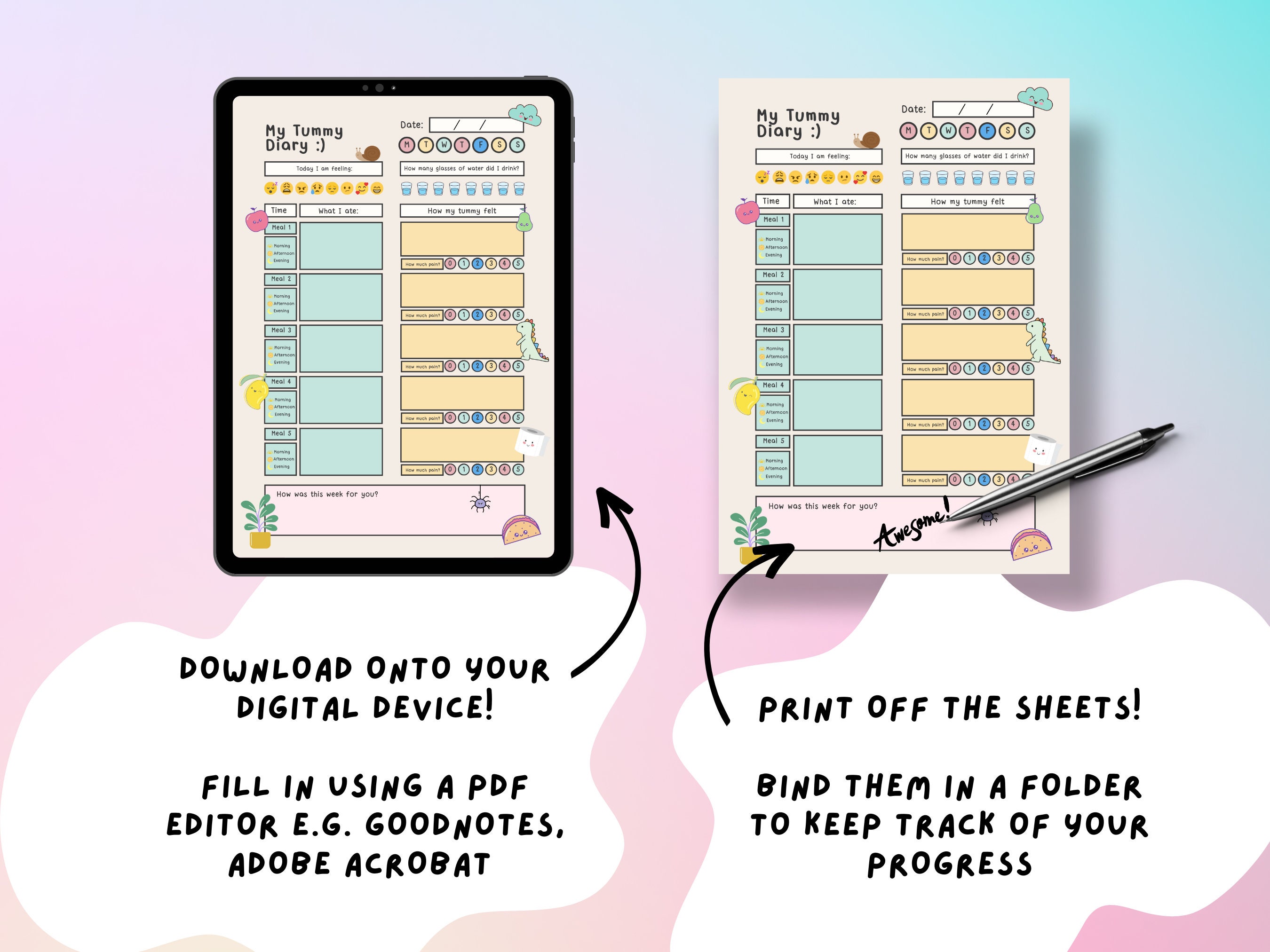 Kids Food & Symptom Tracker: IBS, Allergy, Crohn's (PDF) - Etsy