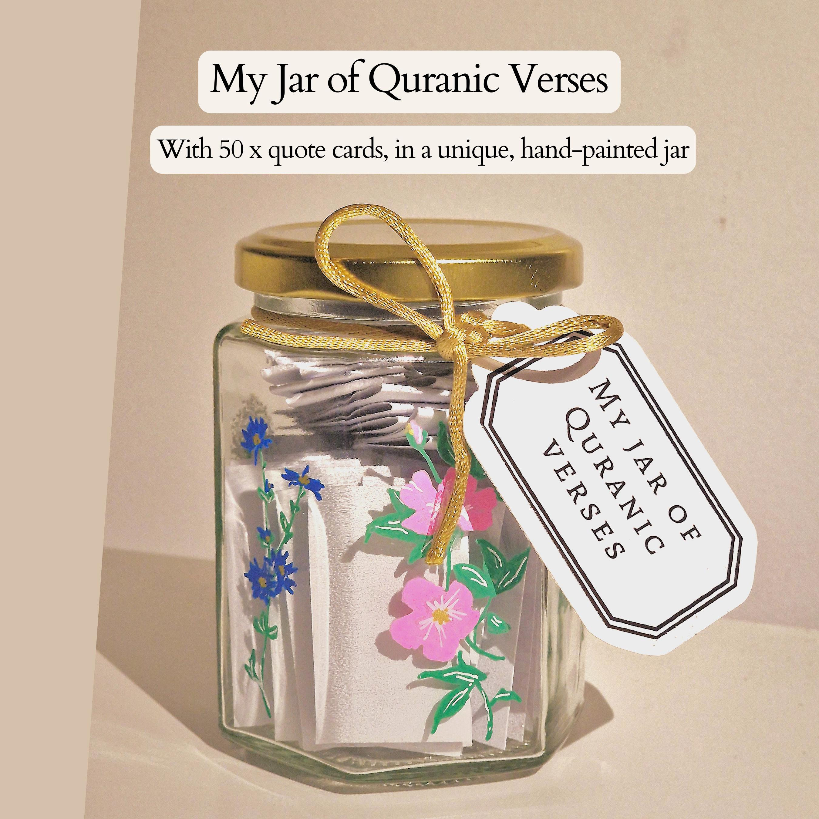 Jar of Islamic Verses Hand Painted Jar Islamic Gift Encouragement Cards ...