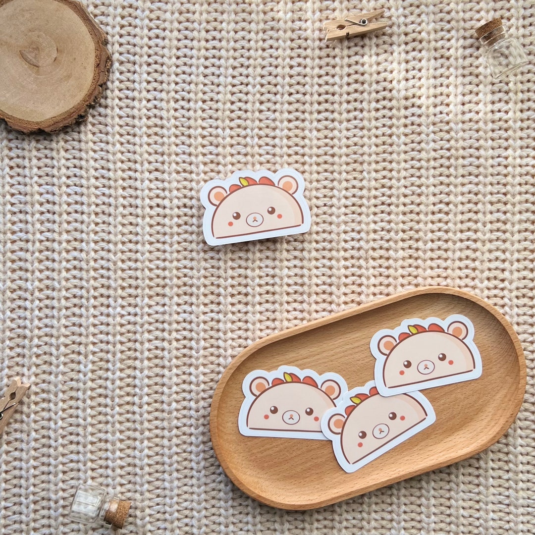 Crepe Bear Sticker Flake Kawaii Dessert Sticker Flake - Etsy