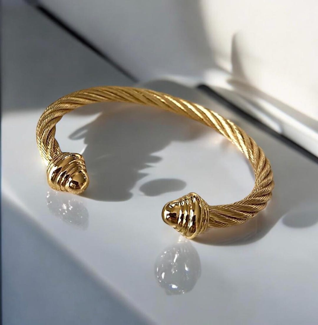 Twisted Stainless Steel Open Cuff Bracelet - Etsy