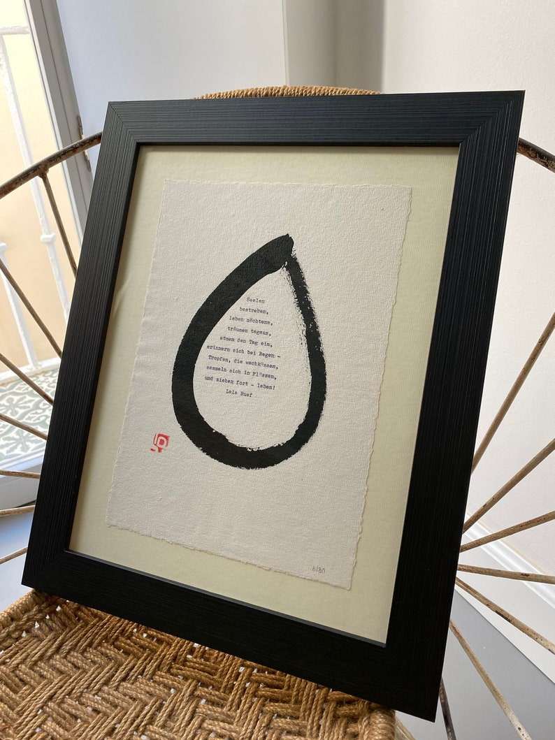 Regentropfen / Word Art Ink Poem Sumi-e Typography Letters Writing ...