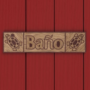 Baño Door Sign, Toilet Door Sign, Bathroom in Multiple Languages ...