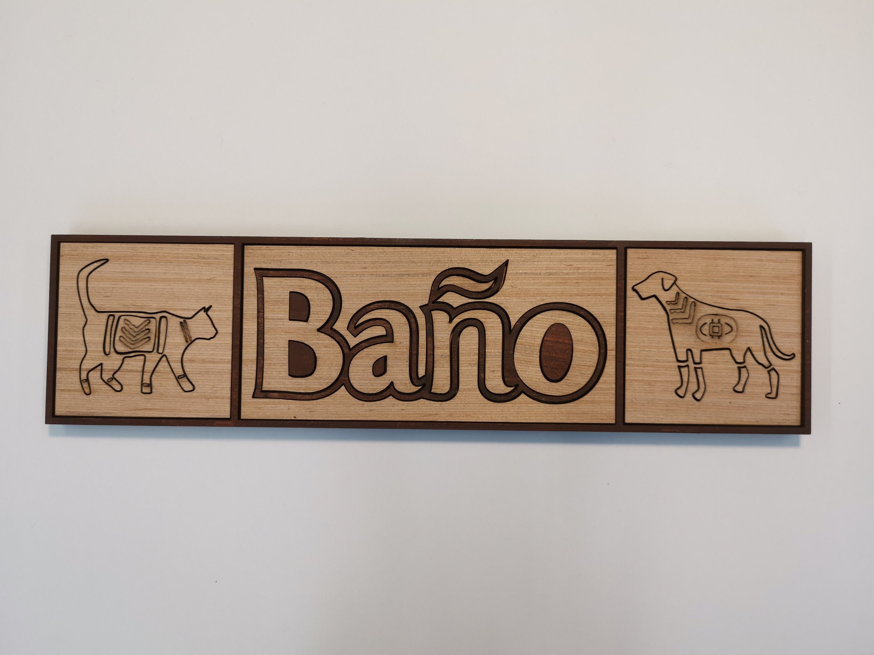 Baño Door Sign, Toilet Door Sign, Bathroom in Multiple Languages ...