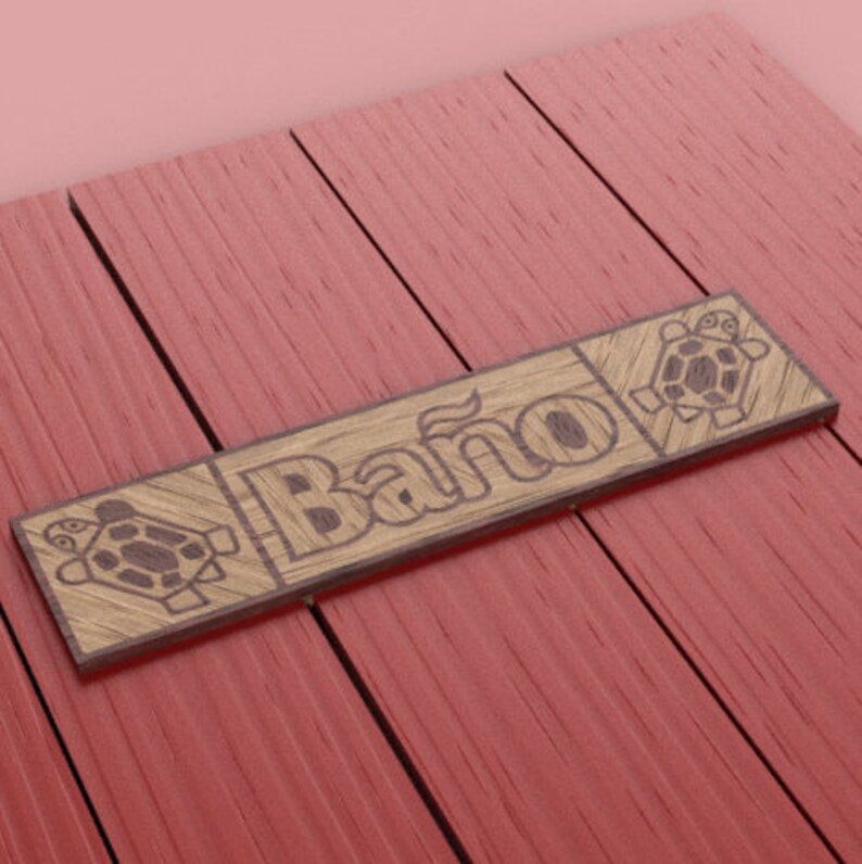 Baño Door Sign, Toilet Door Sign, Bathroom in Multiple Languages ...