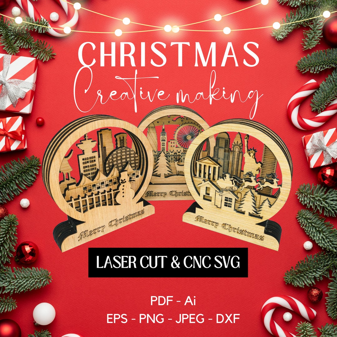 Christmas Scene Laser Cut/cnc File - Downloadable - Cnc Router Plans ...