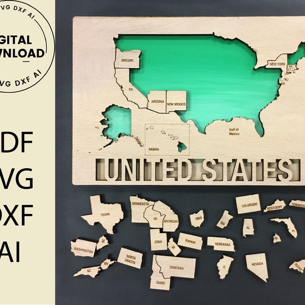 Us Map Laser File - Etsy