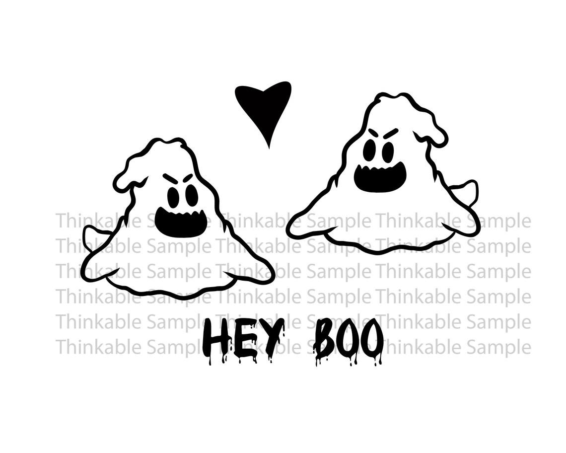 Hey Boo SVG , Cute Ghost, Ghost Face, Halloween Shirt Design, Cricut ...