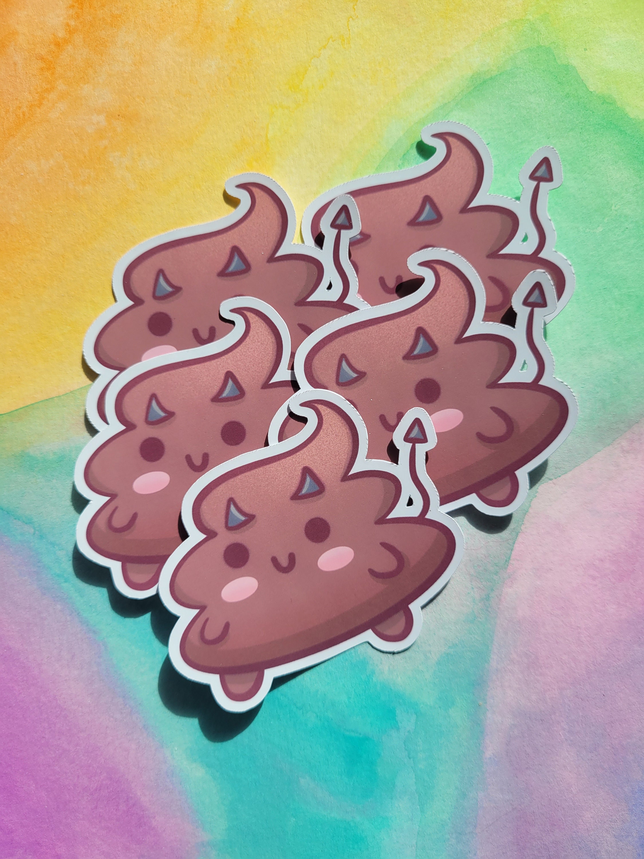 Cute Evil Poo Matte Vinyl Sticker - Etsy