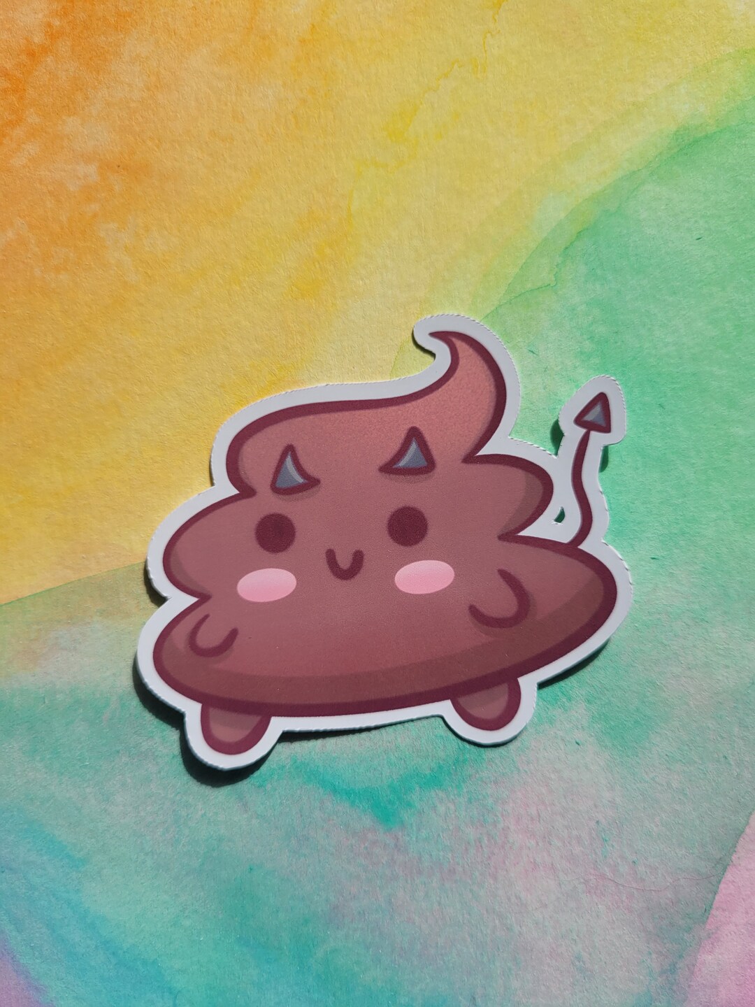 Cute Evil Poo Matte Vinyl Sticker - Etsy