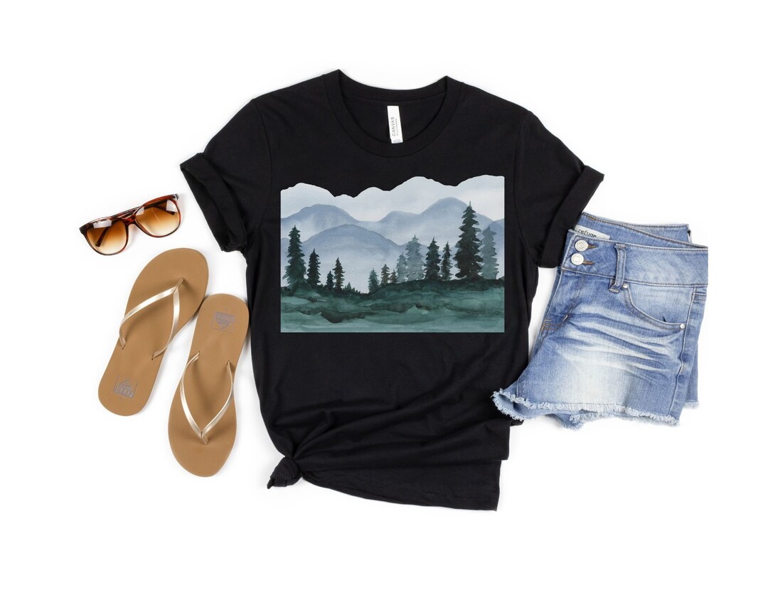 Mountain Themed Tshirt, Hiking Tees, Outdoor Shirts, Wilderness Graphic ...