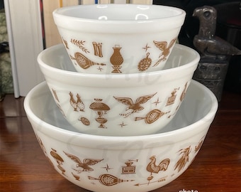 Pyrex Early American Cinderella Bowls Set of 4 - Etsy