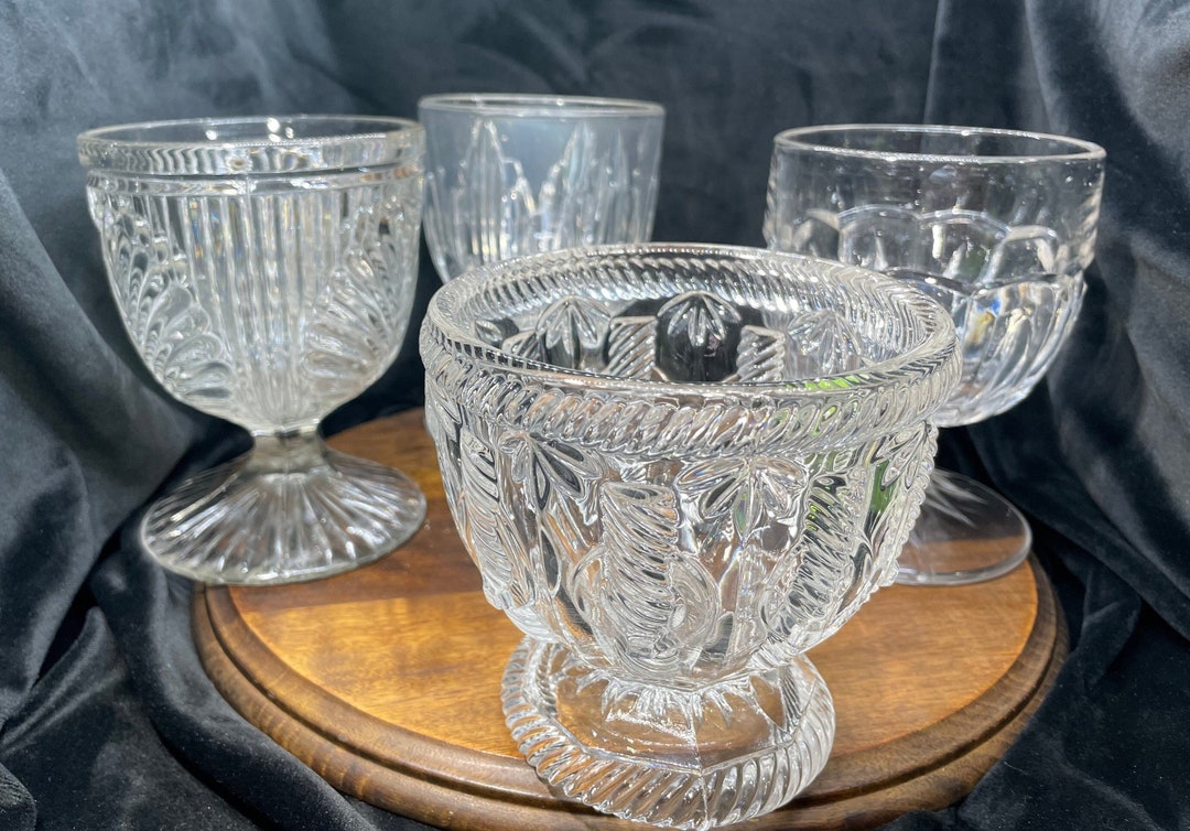 Vintage EAPG Pressed Glass Flint Buttermilk / Open Sugars - Etsy