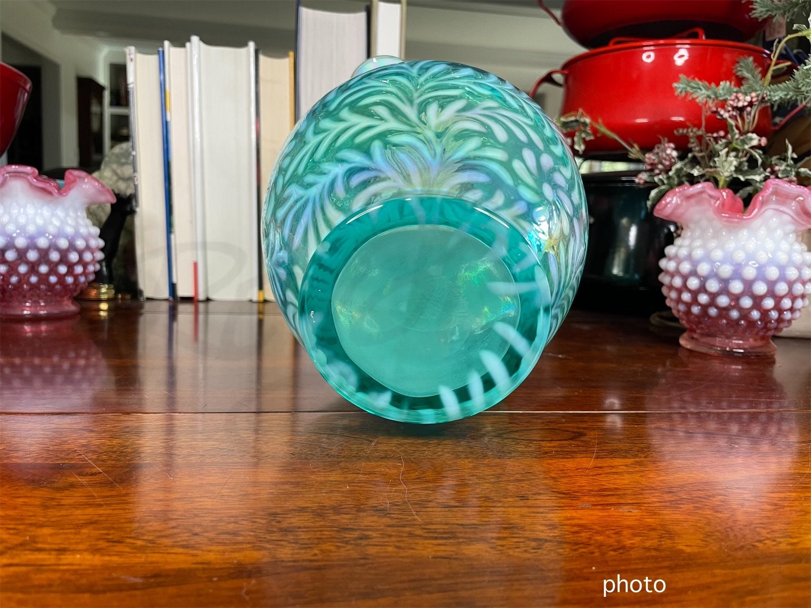 Vintage Fenton Aqua/blue Opalescent Daisy and Fern Water Pitcher - Etsy