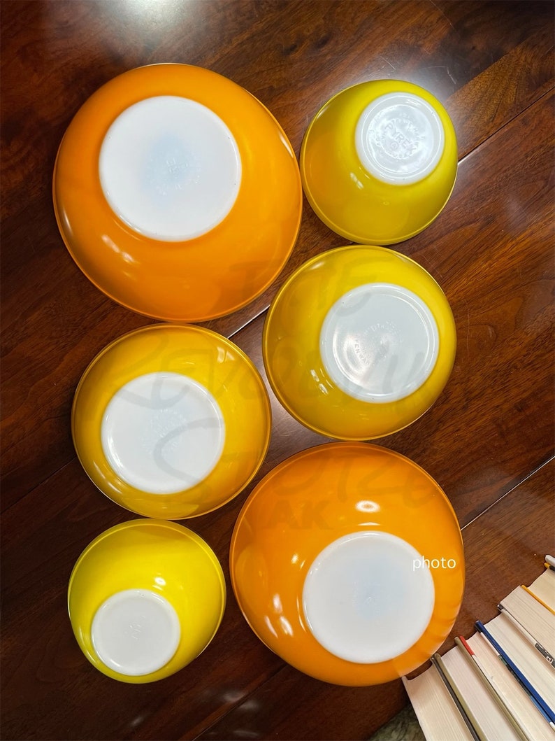3pc Pyrex Orange & Yellow Mixing Bowl Set Choice - Etsy