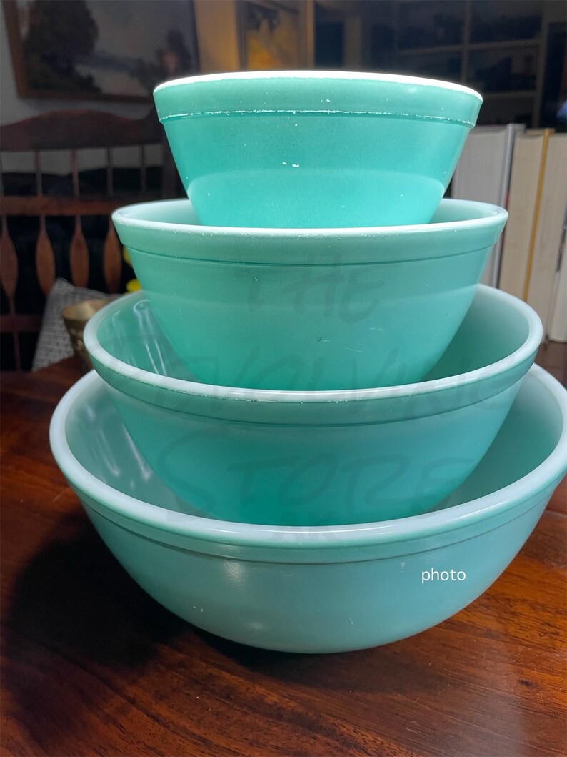 Vintage Pyrex Turquoise robin Egg Blue Mixing Bowl Set - Etsy