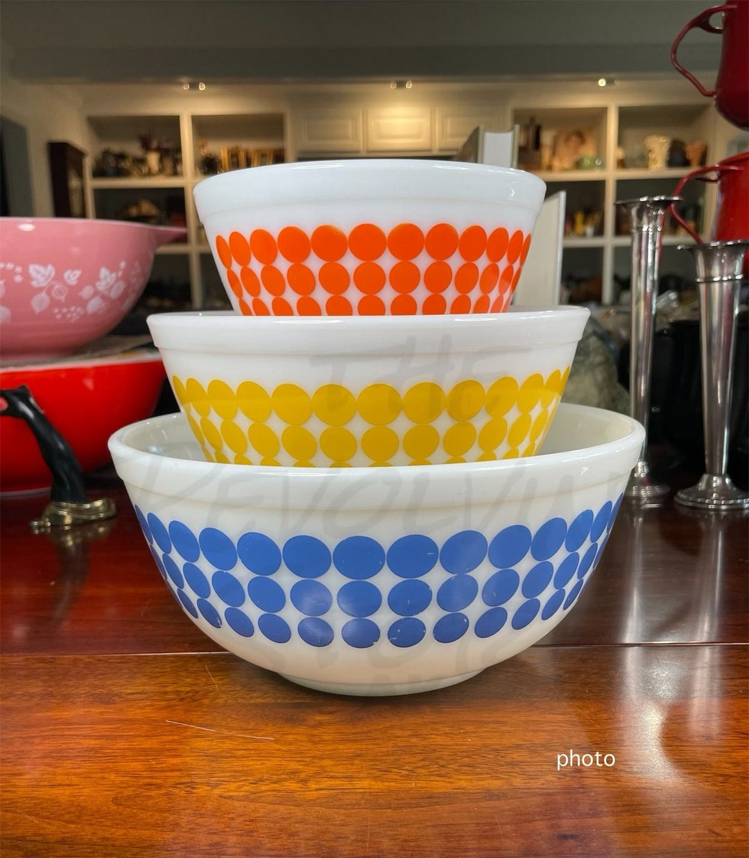 Pyrex Dots Mixing Bowl Set - Etsy