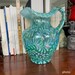 Vintage Fenton Aqua/blue Opalescent Daisy and Fern Water Pitcher - Etsy