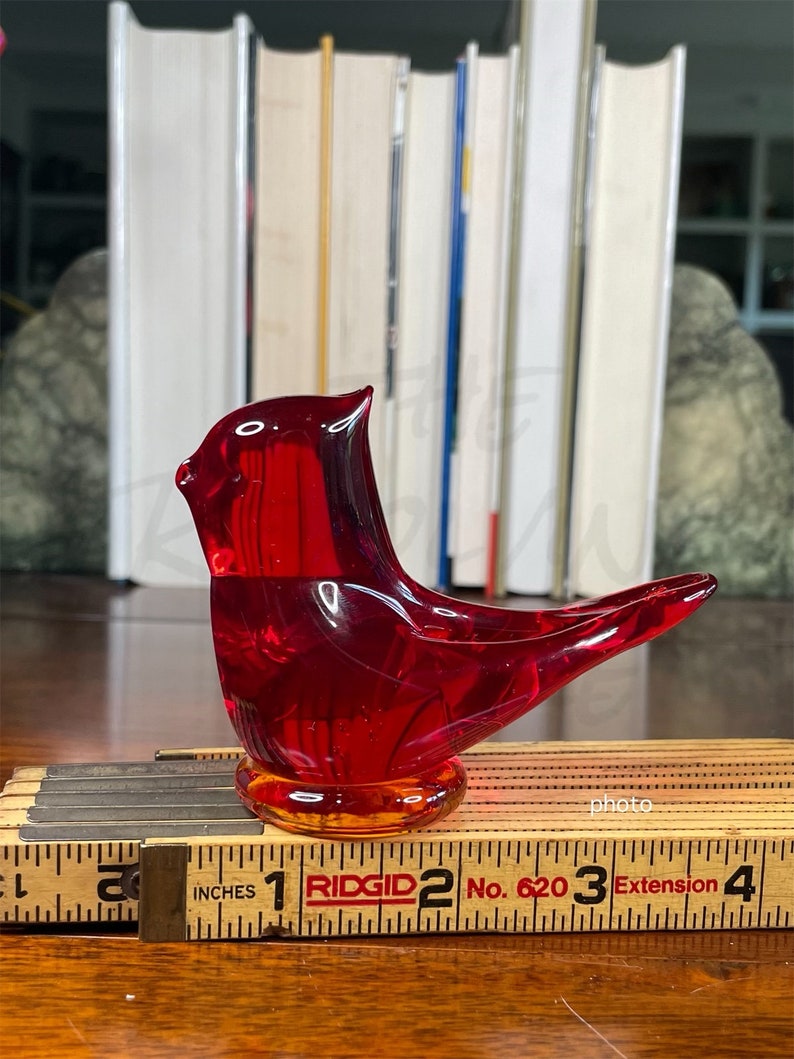 Leo Ward Cardinal, Murano Bird, or Hand-blown Blue/clear Little Bird ...