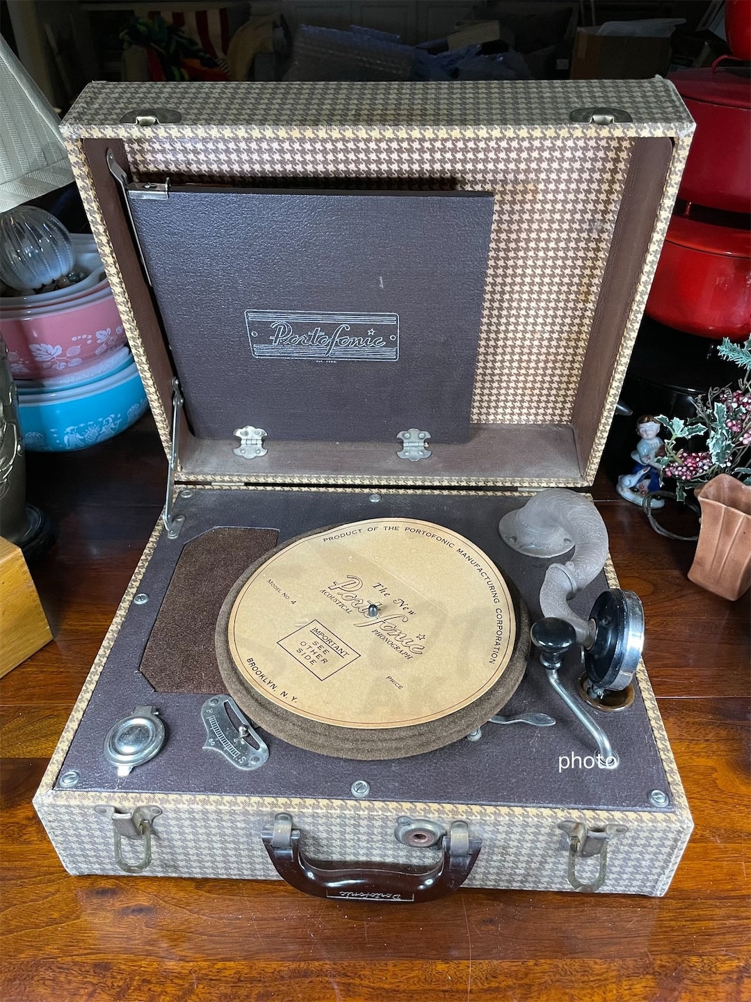 Antique Portofonic Hand Crank Phonograph / Record Player - Etsy