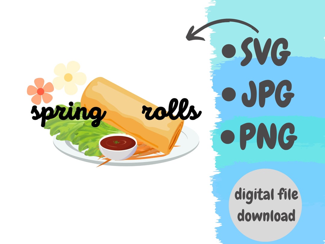 Spring Rolls, Spring Pun Theme SVG, JPG, PNG File, Spring Vector File ...
