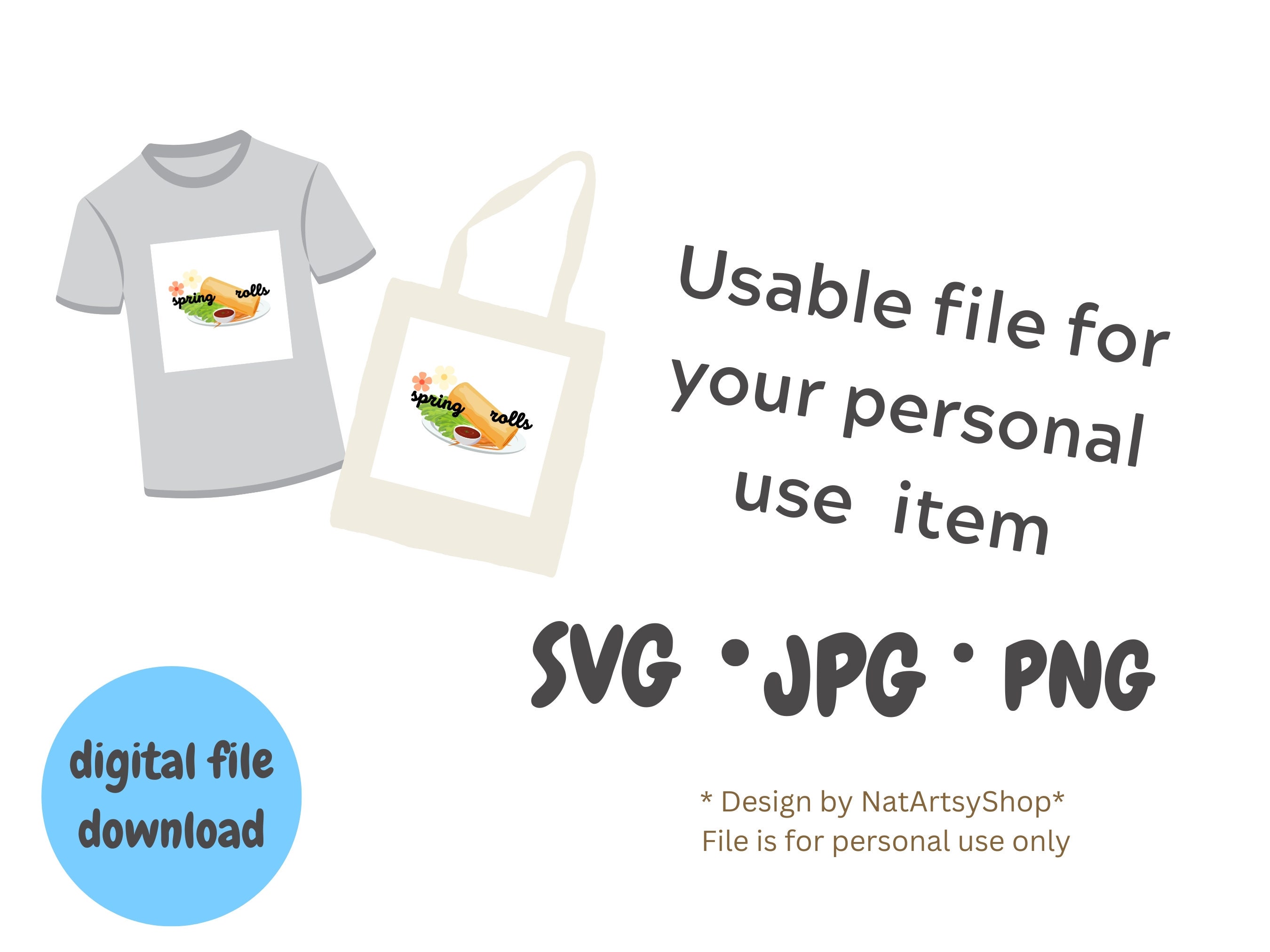 Spring Rolls, Spring Pun Theme SVG, JPG, PNG File, Spring Vector File ...