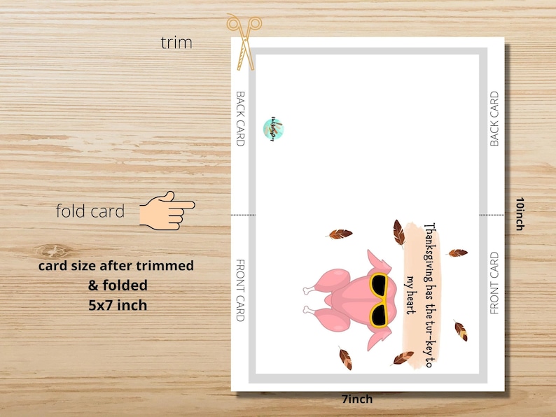 Thanksgiving Tur-key to My Heart, Happy Thanksgiving Card, Punny Card ...