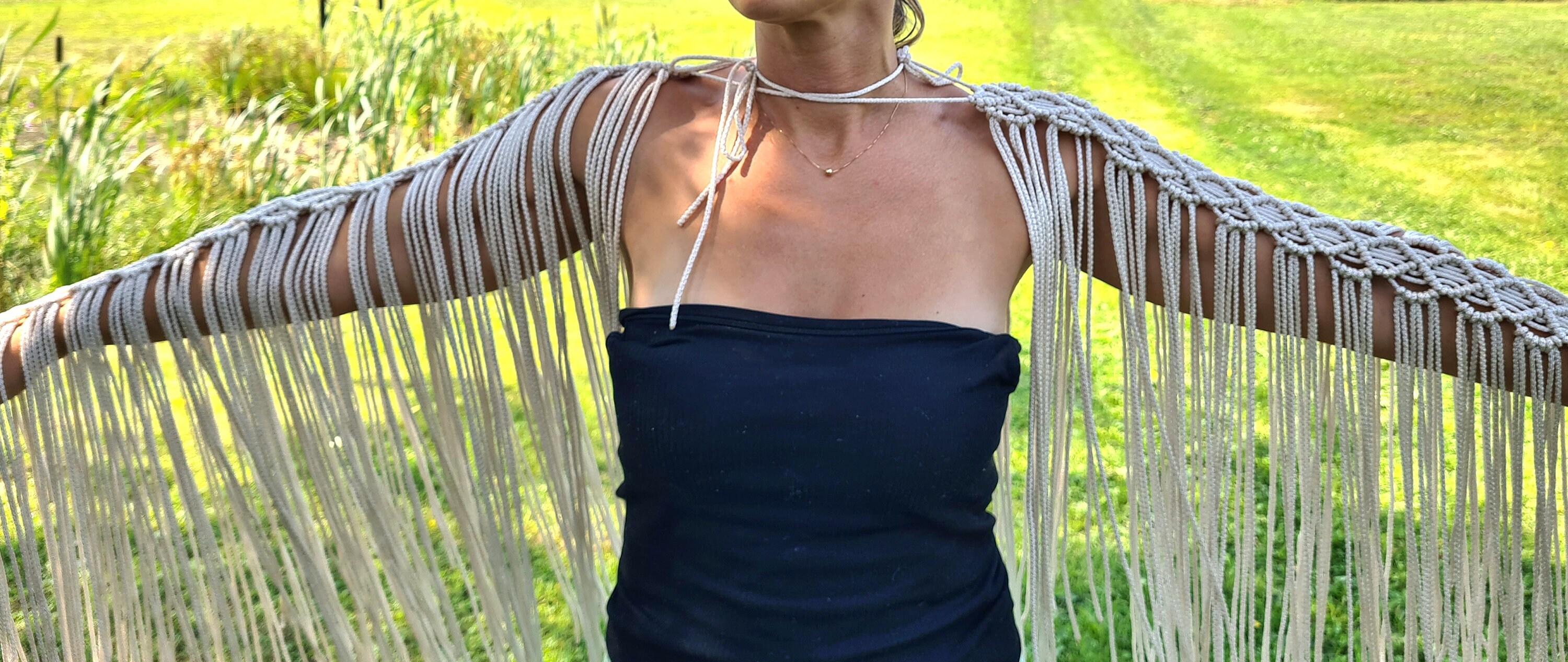 WOMENS MACRAME TOP Artisanal Chic Top Wild Style Top Macrame Wings ...