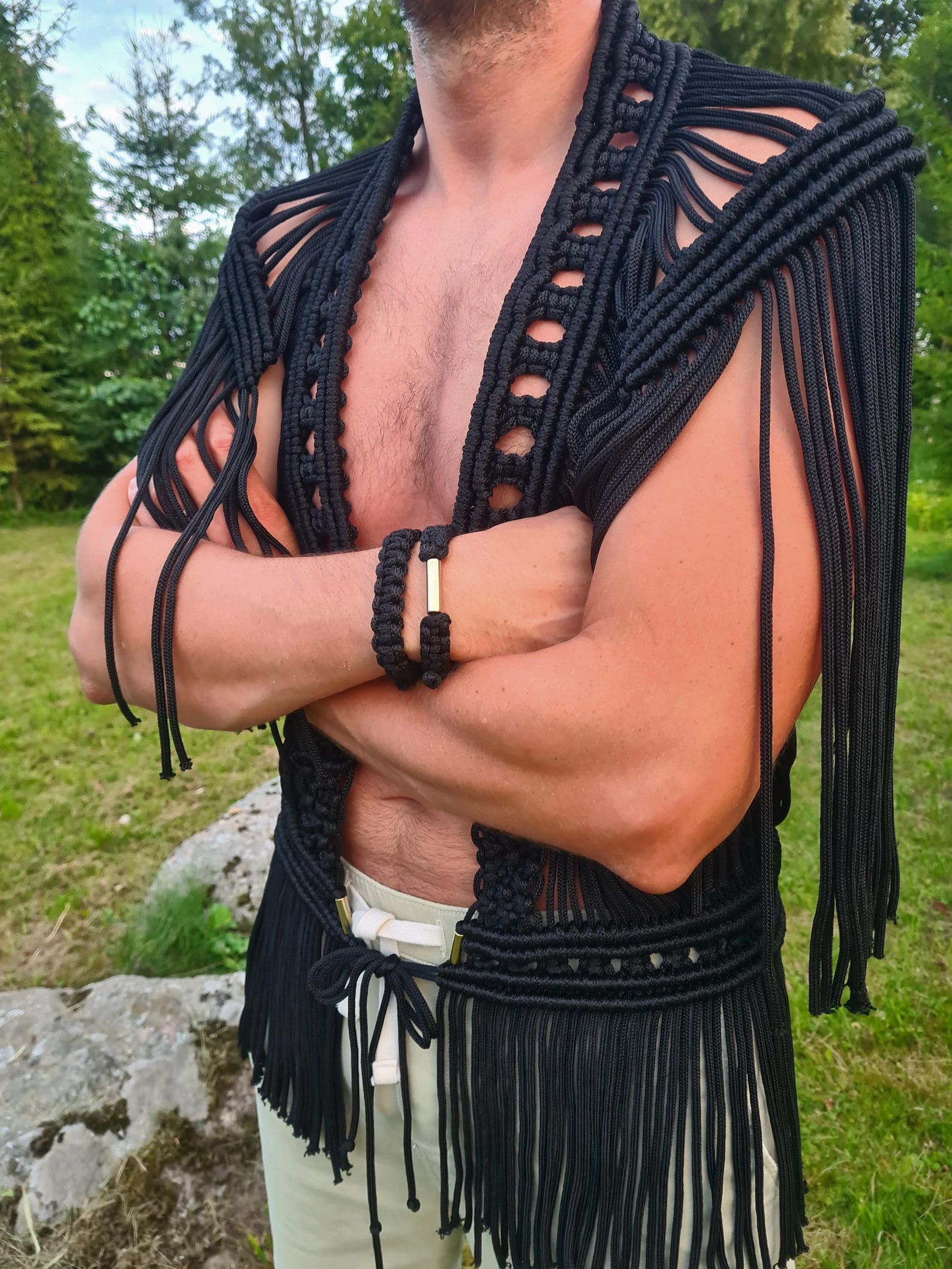 Men's Macrame Jacket / Men's Festival Jacket / Boho Festival Outwear ...