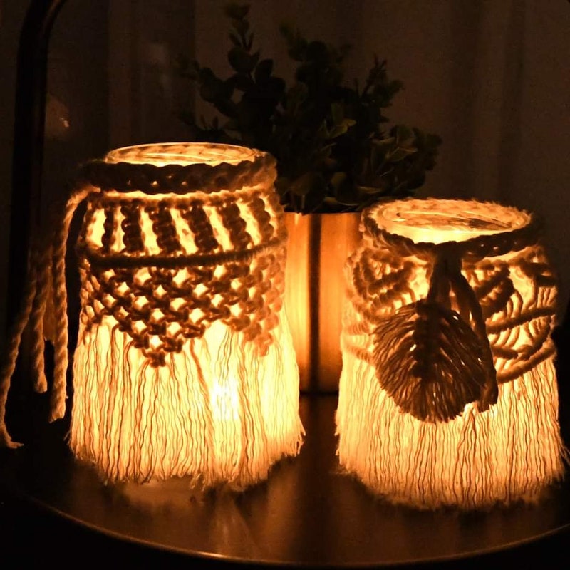Macrame Candle Holder - Etsy