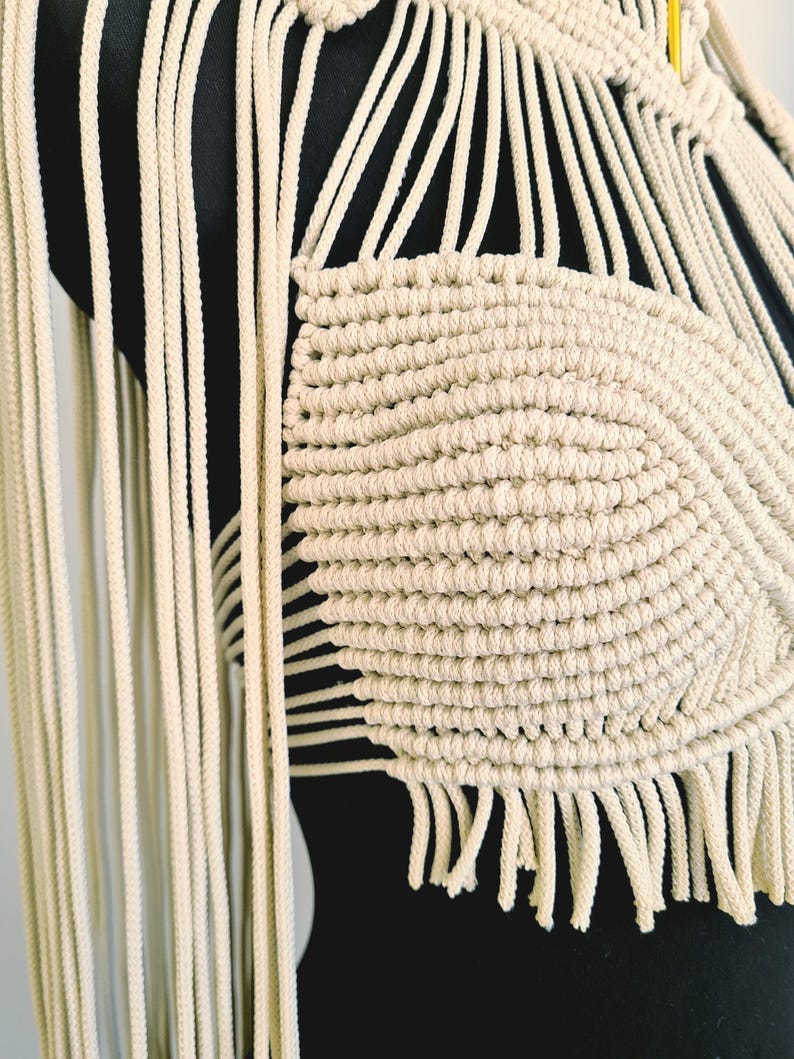 White Luxury Macramé Set / Elegant Boho Macramé Top & Shoulder ...