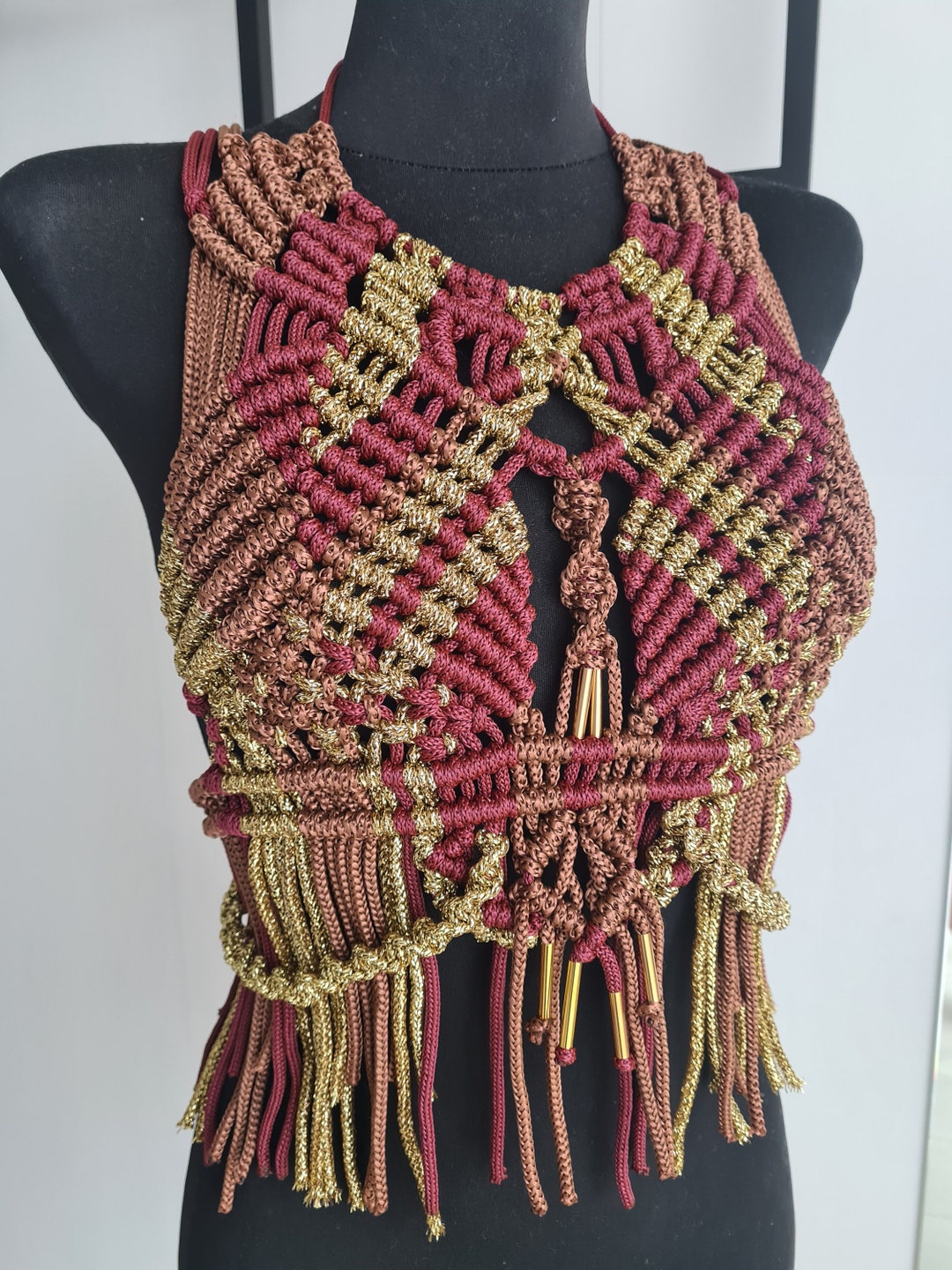 BOHO MACRAME TOP | Backless Colorful Top | Macrame Vacation Top | Wild ...