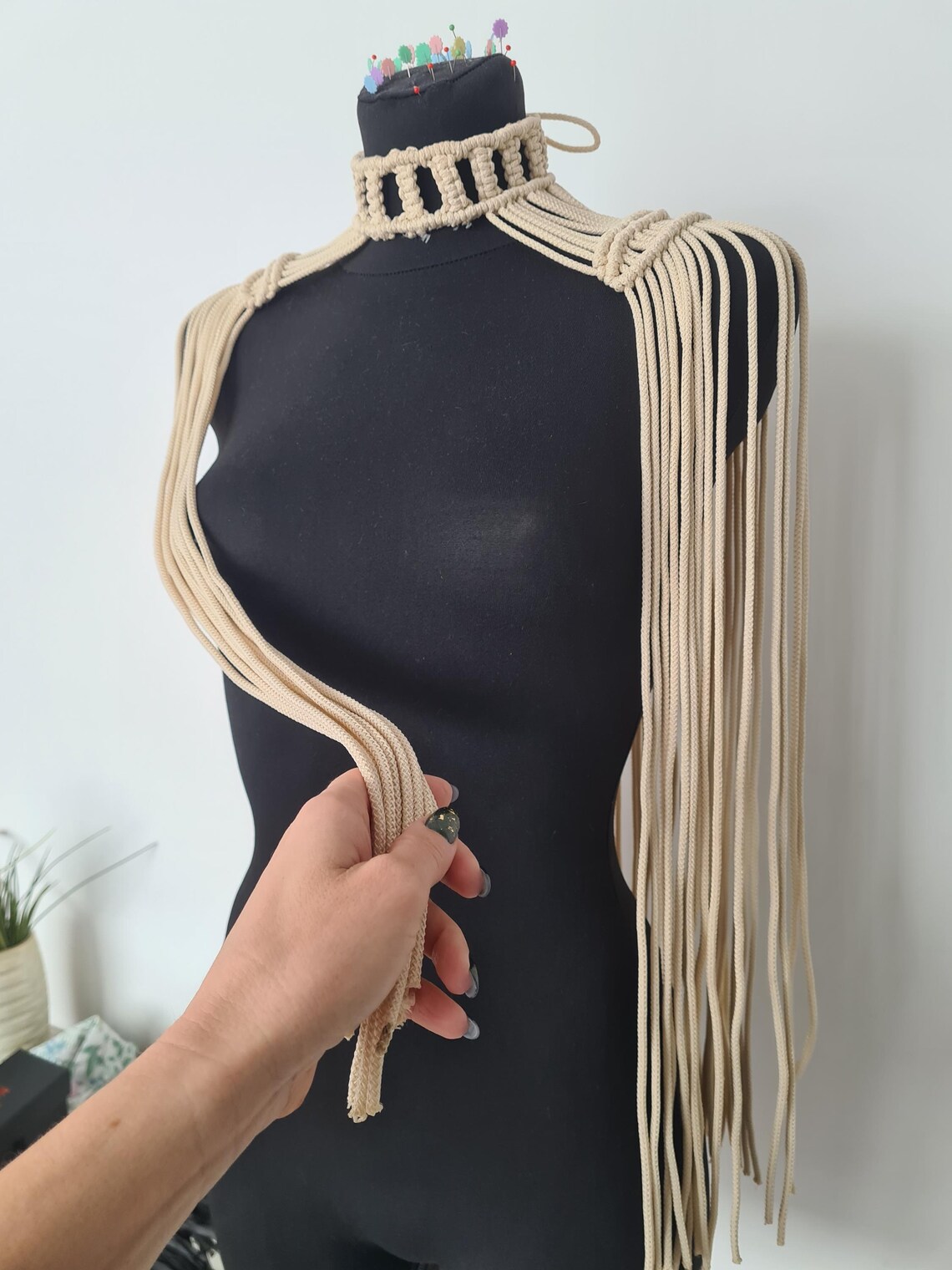 White Luxury Macramé Set / Elegant Boho Macramé Top & Shoulder ...