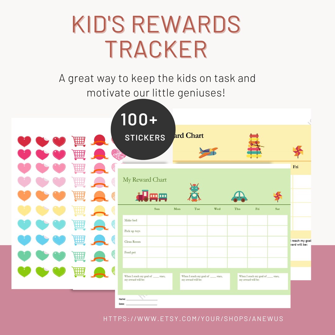 Digital Printable Family Activity Rewards Color Coded Charts & Tracker ...