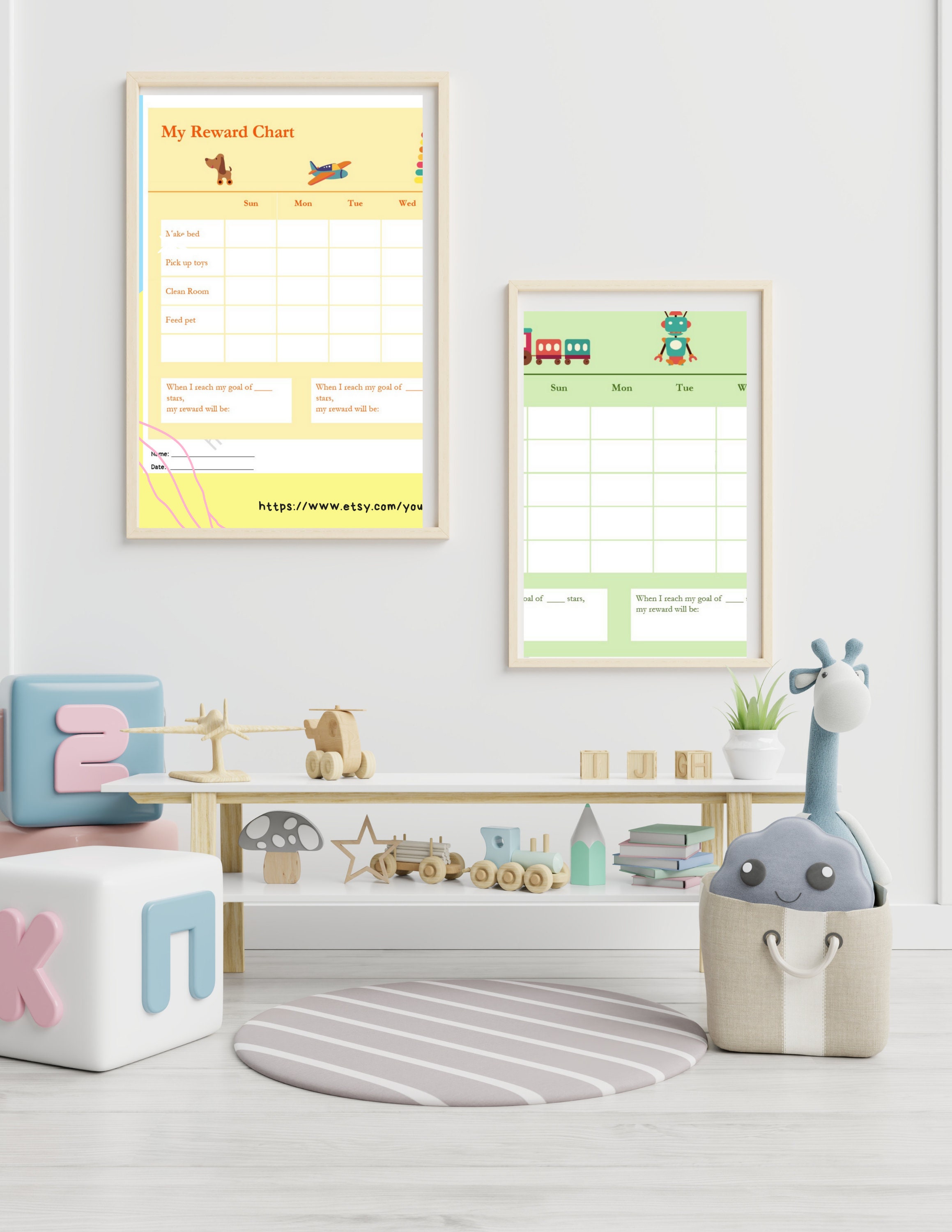 Digital Printable Family Activity Rewards Color Coded Charts & Tracker ...