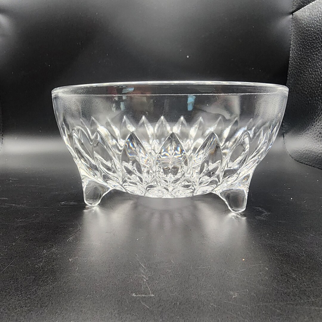 Gorham Crystal Althea Cut 6" Footed Clear Blown Vintage Glass Candy/nut ...
