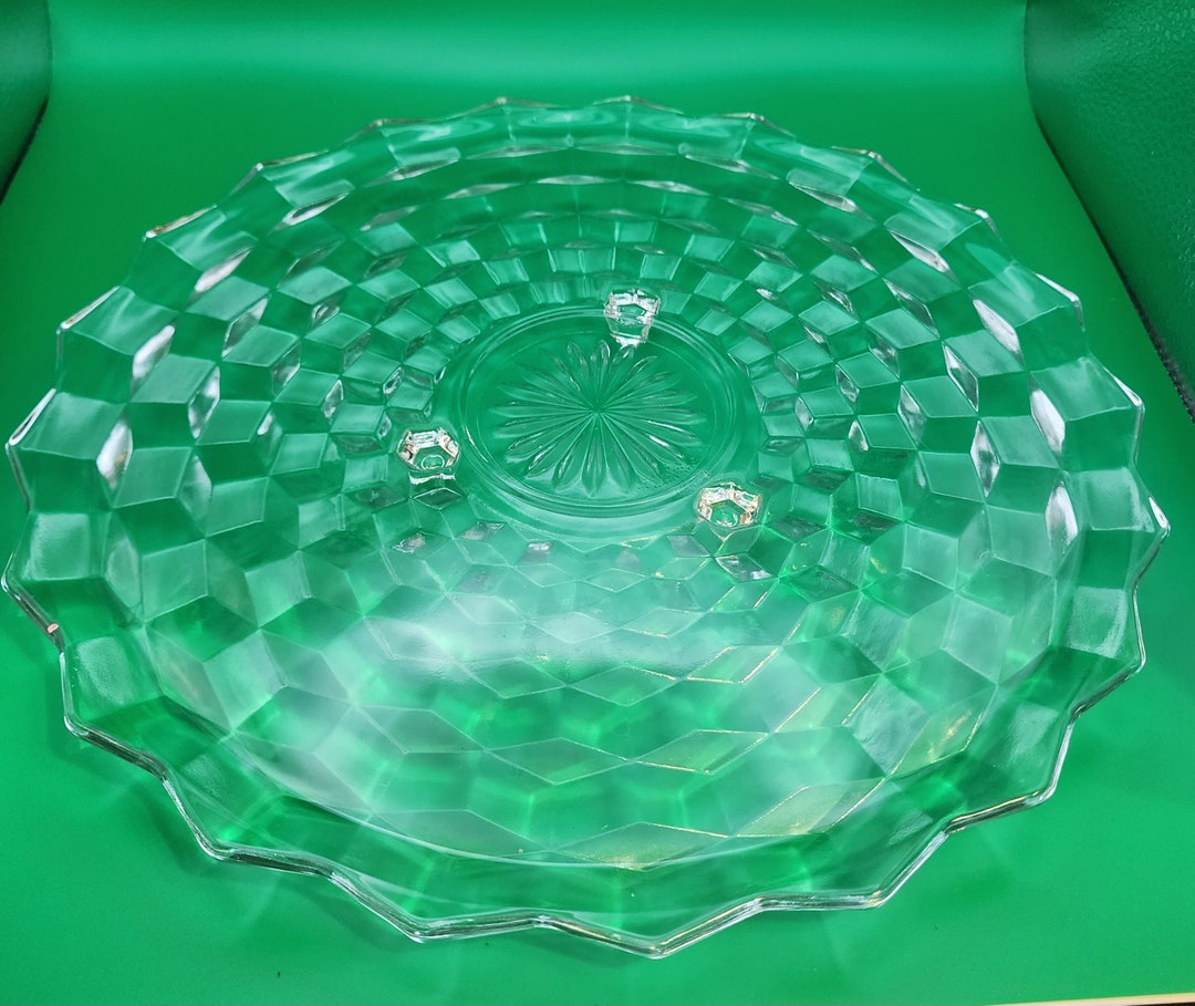 Indiana Glass Whitehall 3 Footed Cake Plate 12" Torte Plate Vintage ...