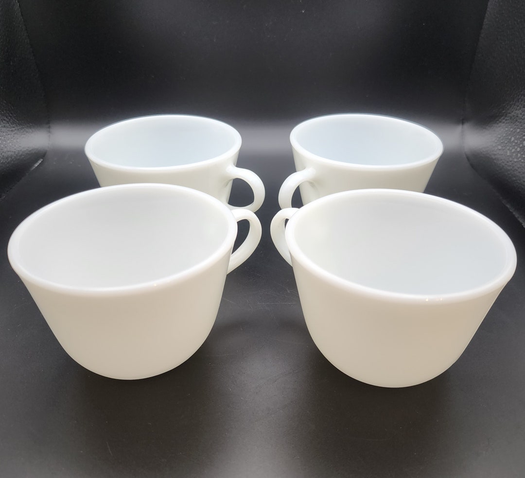 Opal Pyrex White Milk Glass Vintage Coffee Mug/tea Cup Set of 4 Made in ...